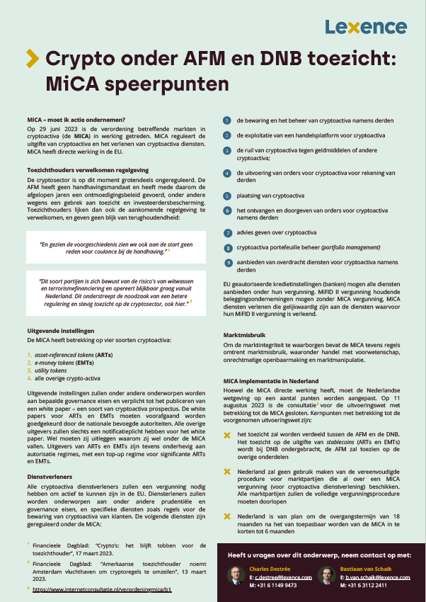 Infosheet | Crypto onder AFM en DNB toezicht: MiCA speerpunten ...